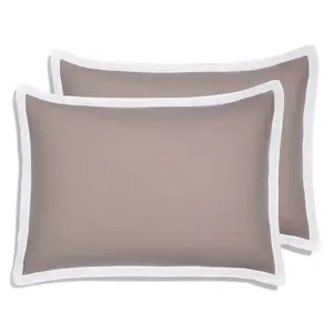 AMALIA HOME COLLECTION Stonewashed Linen King Sham, Pair Exclusive - Grey/white