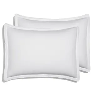 AMALIA HOME COLLECTION Stonewashed Linen King Sham, Pair Exclusive - White/white