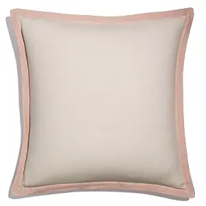 AMALIA HOME COLLECTION Stonewashed Linen Euro Sham - Exclusive Natural/pink