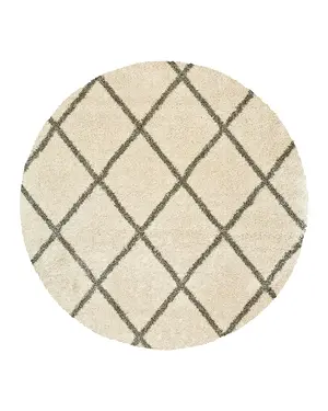 ORIENTAL WEAVERS Henderson Shag 90 Round Rug, 7'10 X 7'10 - Ivory/gray