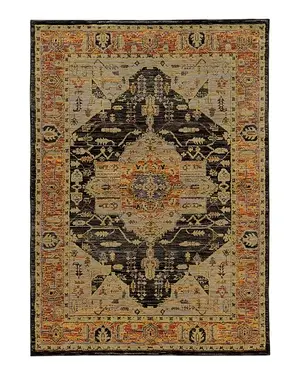 ORIENTAL WEAVERS Andorra 7138b Round Rug, 7'10 X 7'10 - Gold/gray