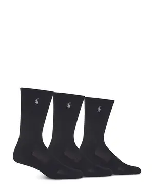 Polo Ralph Lauren Athletic Crew Socks Pack Of 3 - Black