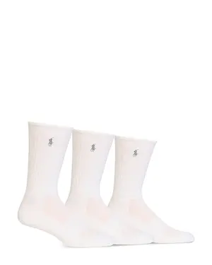 Polo Ralph Lauren Athletic Crew Socks Pack Of 3 - White