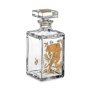 VISTA ALEGRE Golden Whisky Decanter With Tiger - Gold
