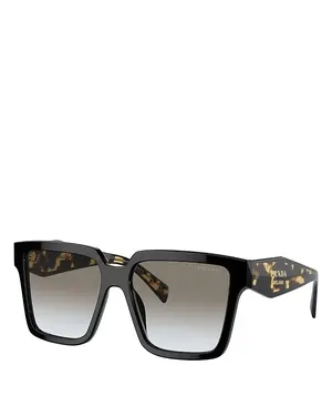 Prada Prada Square Sunglasses Black/brown Gradient