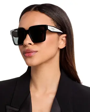 Prada Square Sunglasses - Black/gray Solid