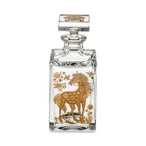 VISTA ALEGRE Golden Whisky Decanter With Horse - Gold