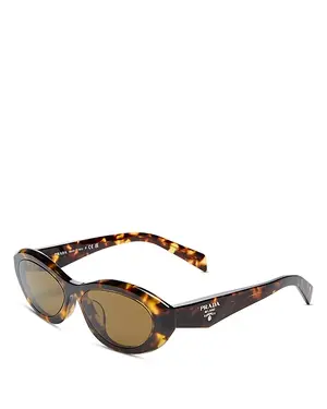 Prada Symbole Oval Sunglasses - Dark Brown/brown Solid