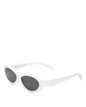 Prada Prada Symbole Oval Sunglasses White/gray Solid