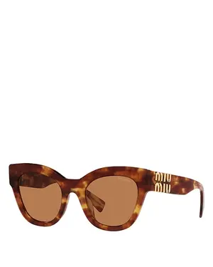 Miu Miu 51mm Cat Eye Sunglasses - Havana/orange Solid