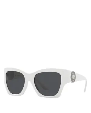 Versace Rectangular Cat Eye Sunglasses - White/gray Solid