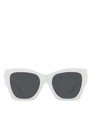 Versace Rectangular Cat Eye Sunglasses - White/gray Solid