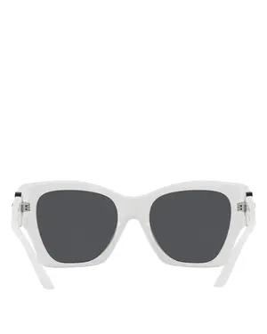 Versace Rectangular Cat Eye Sunglasses - White/gray Solid