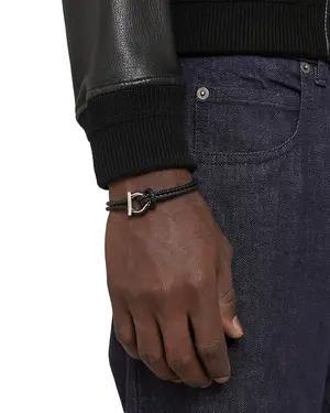 FERRAGAMO Gancini Leather Bracelet