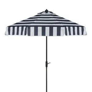 SAFAVIEH Elsa Fashion Line 11 Ft Umbrella - Navy/white