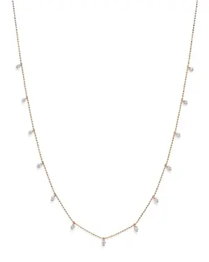 Bloomingdale'S Diamond Station Necklace In 14k Rose Gold - White/rose