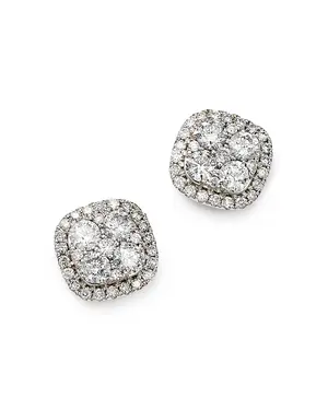 Bloomingdale'S Diamond Cluster Stud Earrings - White