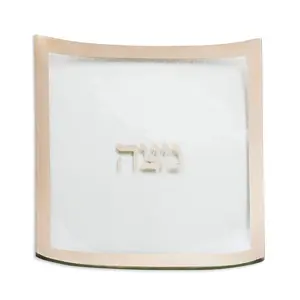 ANNIEGLASS Judaica Square Matzo Plate, 10 - Platinum
