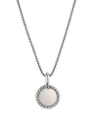 David Yurman Sterling Silver Initial Charm Necklace - C/silver