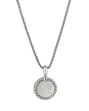 David Yurman David Yurman Sterling Silver Initial Charm Necklace H/silver