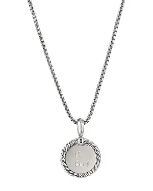 David Yurman David Yurman Sterling Silver Initial Charm Necklace L/silver