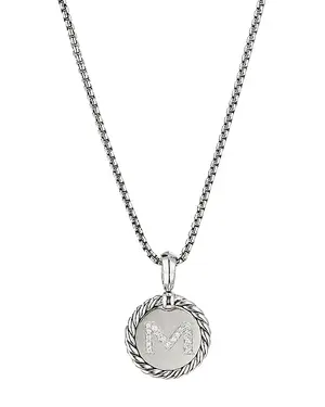 David Yurman David Yurman Sterling Silver Initial Charm Necklace M/silver