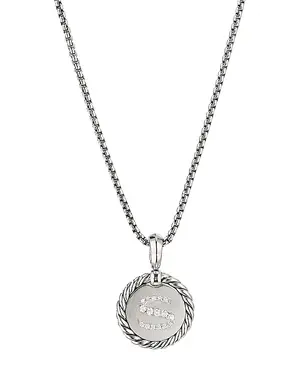 David Yurman David Yurman Sterling Silver Initial Charm Necklace S/silver