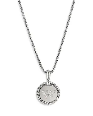 David Yurman David Yurman Sterling Silver Initial Charm Necklace W/silver