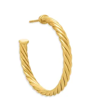 David Yurman Cable Spira 18k Yellow Hoop Earrings - Gold