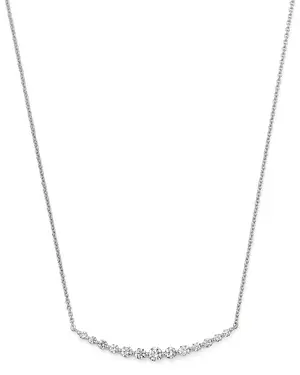 Bloomingdale'S Diamond Bar 14k Gold Necklace, 0.30 Tcw - White