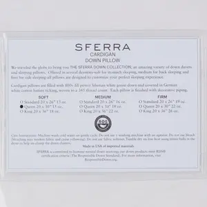 SFERRA Cardigan Soft Queen Down Pillow