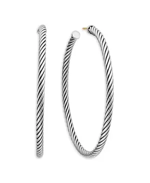 David Yurman Cable Hoop Earrings - Gold/silver