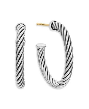 David Yurman Cable Hoop Earrings - Gold/silver