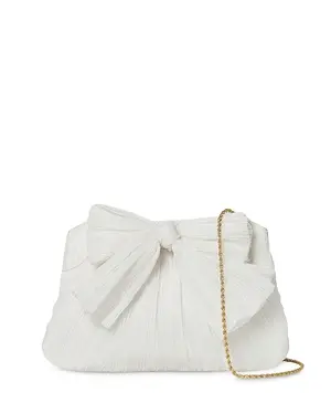 LOEFFLER RANDALL Rayne Pleated Bow Clutch - Pearl