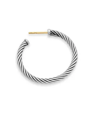 David Yurman Sterling Cable Hoop Earrings