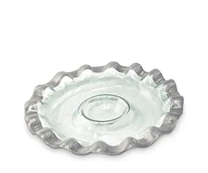 ANNIEGLASS Ruffle Round Chip & Dip Server