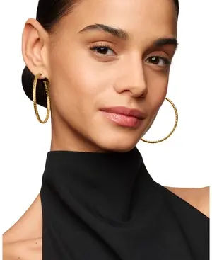 David Yurman Cablespira Hoop Earrings In 18k Yellow