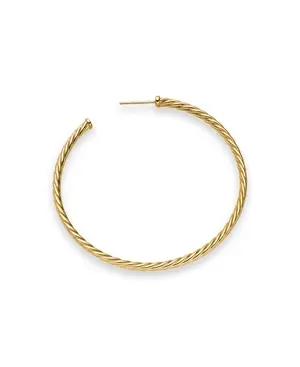 David Yurman Cablespira Hoop Earrings In 18k Yellow