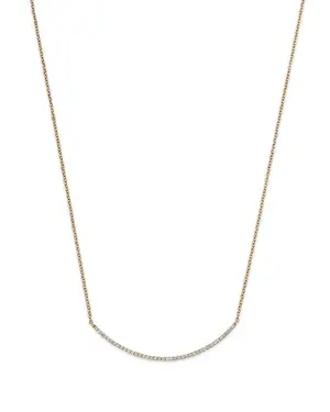 Bloomingdale'S Diamond Curved Bar Necklace In 14k Yellow - Gold