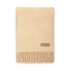 SFERRA Cashmere Dorsey Throw Almond Beige