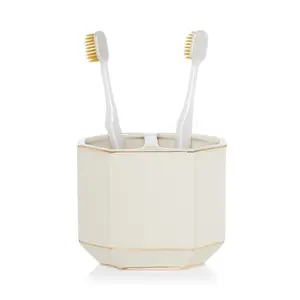 KASSATEX St. Honore Toothbrush Holder - White / Gold