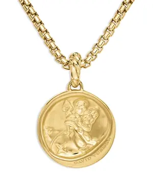 David Yurman 18k Yellow Gold Diamond Amulet Pendant - Aquarius