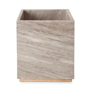 KASSATEX San Marino Waste Basket - Marble/wood