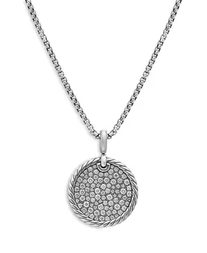 David Yurman Elements Diamond Pave Disc Pendant