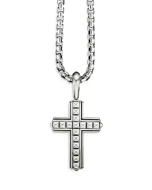 David Yurman Sterling Pyramid Cross Pendant - Silver