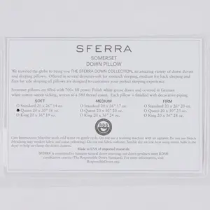 SFERRA Somerset Soft Queen Down Pillow