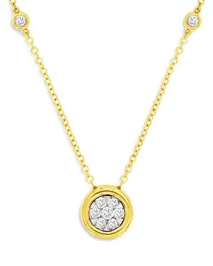 Bloomingdale'S 14k Yellow Diamond Station Pendant Necklace 0.25 Tcw - Gold