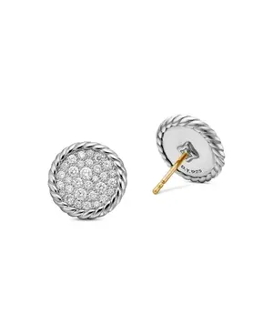 David Yurman Dy Elements Diamond Stud Earrings - Silver