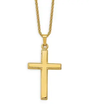 Bloomingdale'S Polished Cross Pendant Necklace - Gold