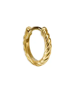 David Yurman Sculpted Cable Micro Huggie Hoop Earrings, 10.7mm - Gold